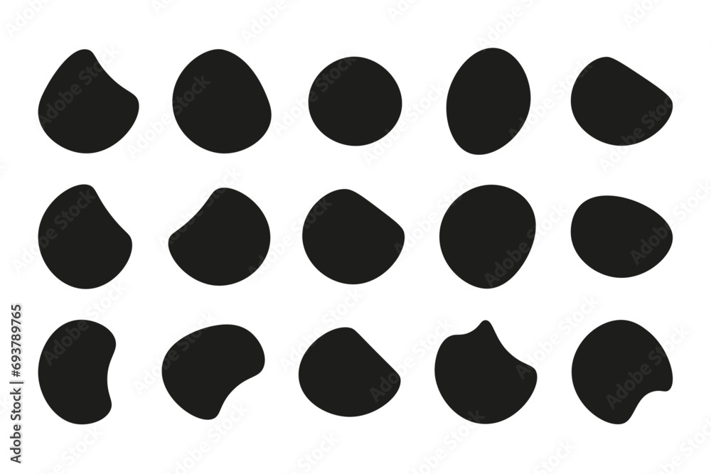 Random blob shapes. Organic blobs set. Rounded abstract organic shape ...