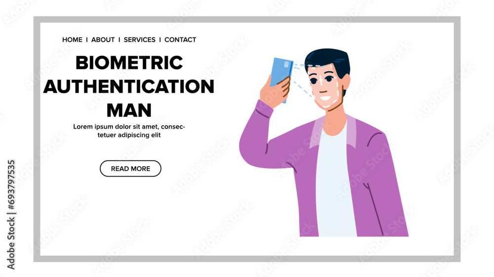 Identification Biometric Authentication Man Vector Verification