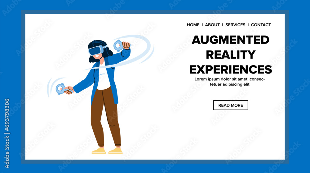 virtual augmented reality experiences vector. digital ar, experience ...