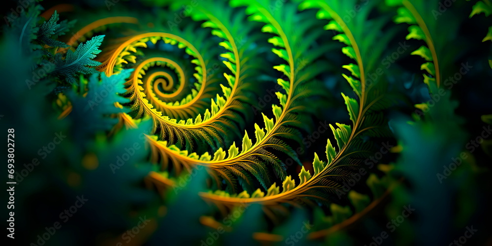 Fractal patterns inspired by the intricate blossoming of ferns and the ...