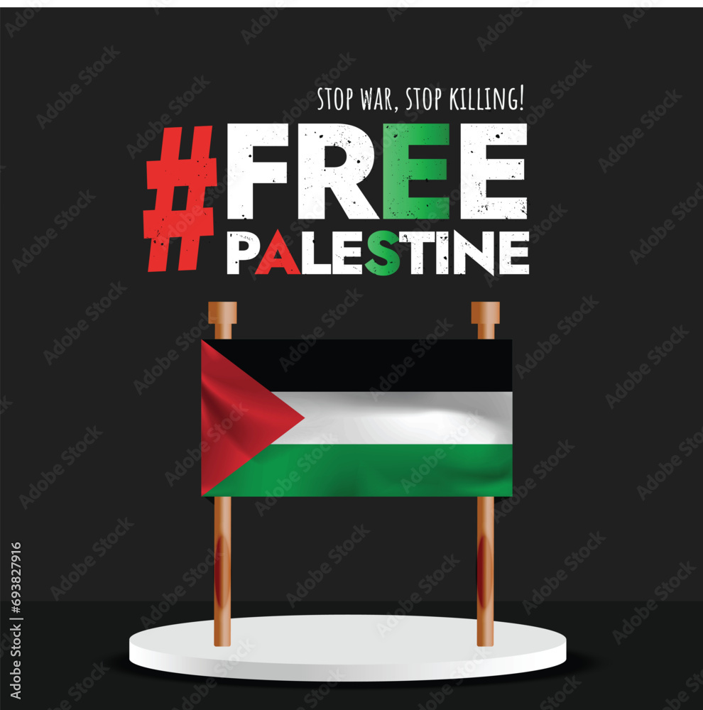 Palestine Flag. Free Palestine post simple decent poster. Palestine ...