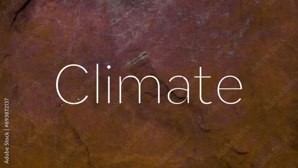 Vidéo Stock Climate change text animation with dark brown background ...