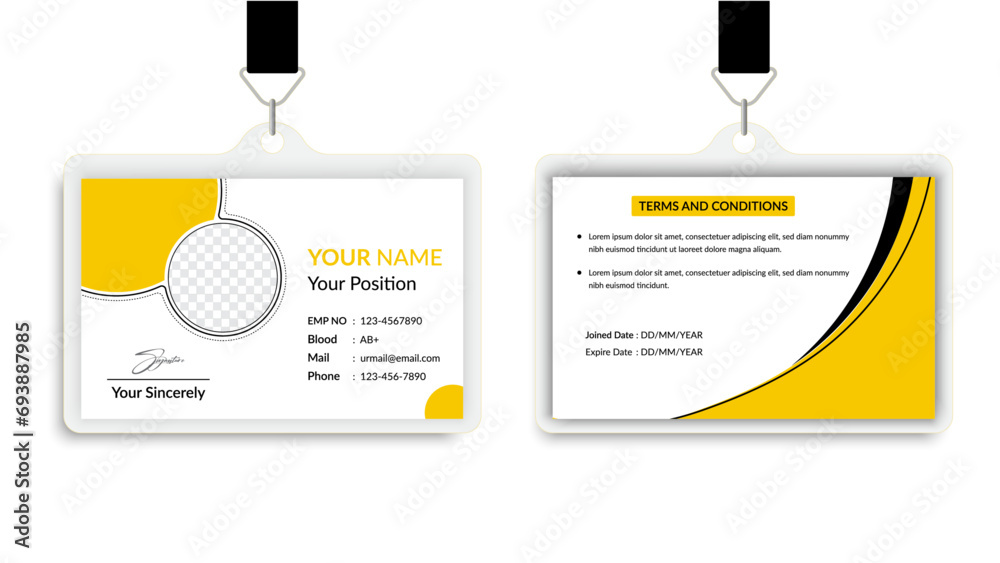 Employee ID Card Template,ID Card, Employee ID Card, Card Design ...