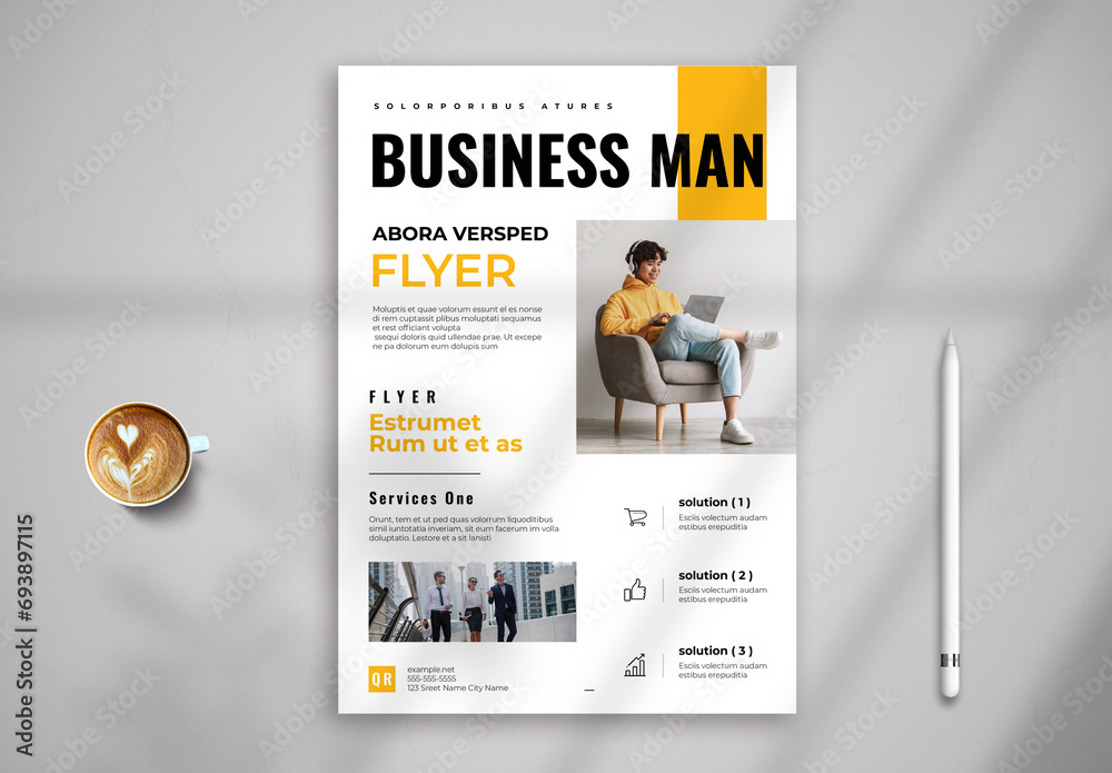 Business Man Flyer Template Stock Template | Adobe Stock