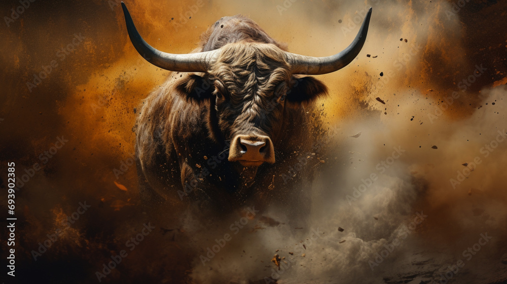 Layers of heavy, abstract textures crafting the image of a powerful ...