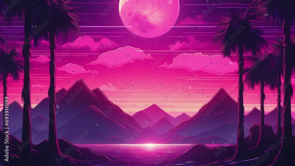 Synthwave tech Synthwave retro cyberpunk style landscape background ...