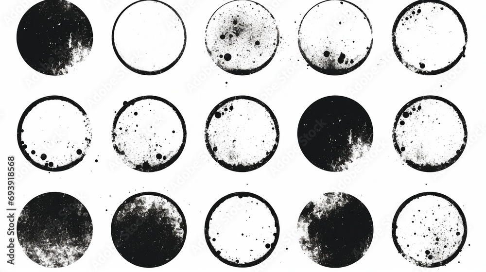 Vintage Grunge Post Stamps Collection: Retro Design with Distressed ...