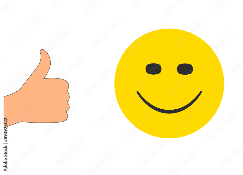 happy smiley face approval sign. idea of approval. Stock Vector | Adobe ...