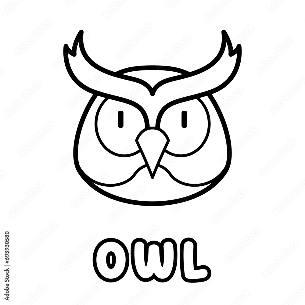 Owl coloring book. Coloring page for kids. Stock Vector | Adobe Stock