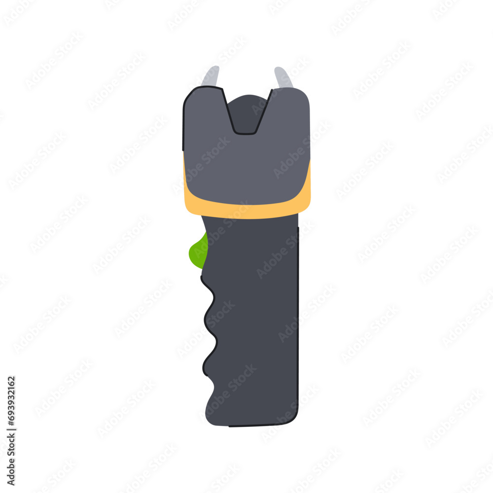 weapon taser gun cartoon. tazer crime, shock arrest, baton scene weapon ...