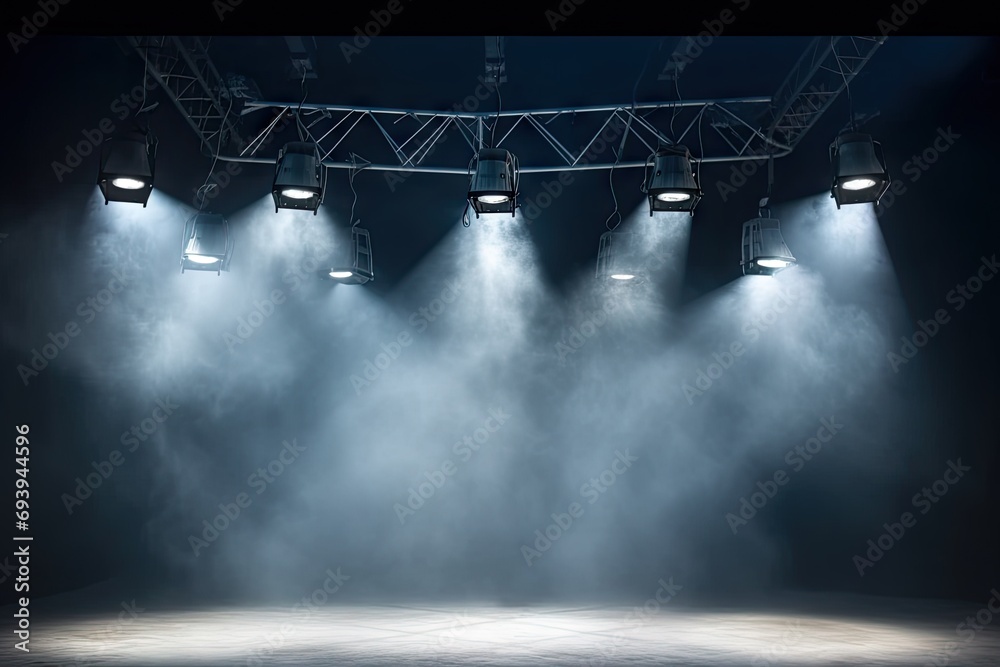 Dynamic stage lights. Electrifying stage illuminated with vibrant ...