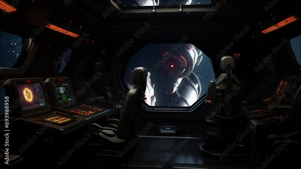 Spaceship Cockpit in a Pilot Point of view render 3d Stock ビデオ | Adobe ...