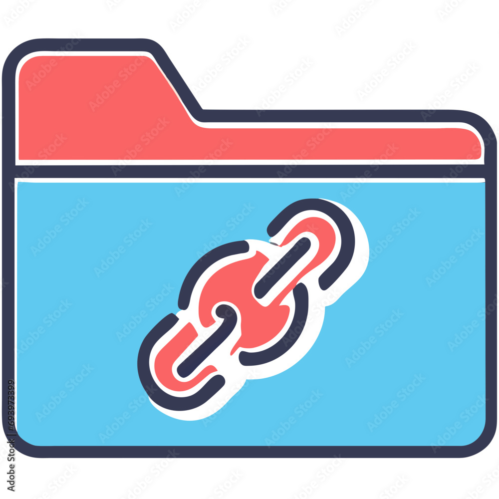 Folder icon with shared link. vektor icon illustation Stock Vector ...