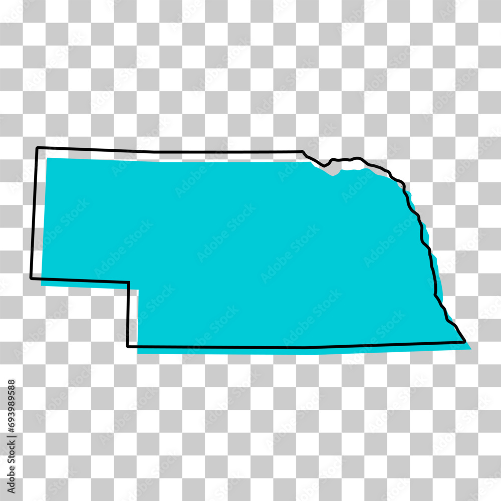 Nebraska map shape, united states of america. Flat concept icon symbol ...