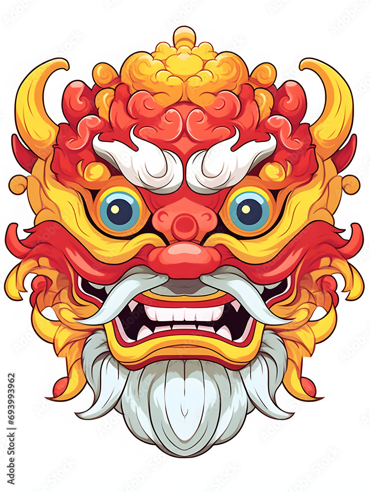 Dragon Mask: Symbol of Eastern Mythology Stock Illustration | Adobe Stock