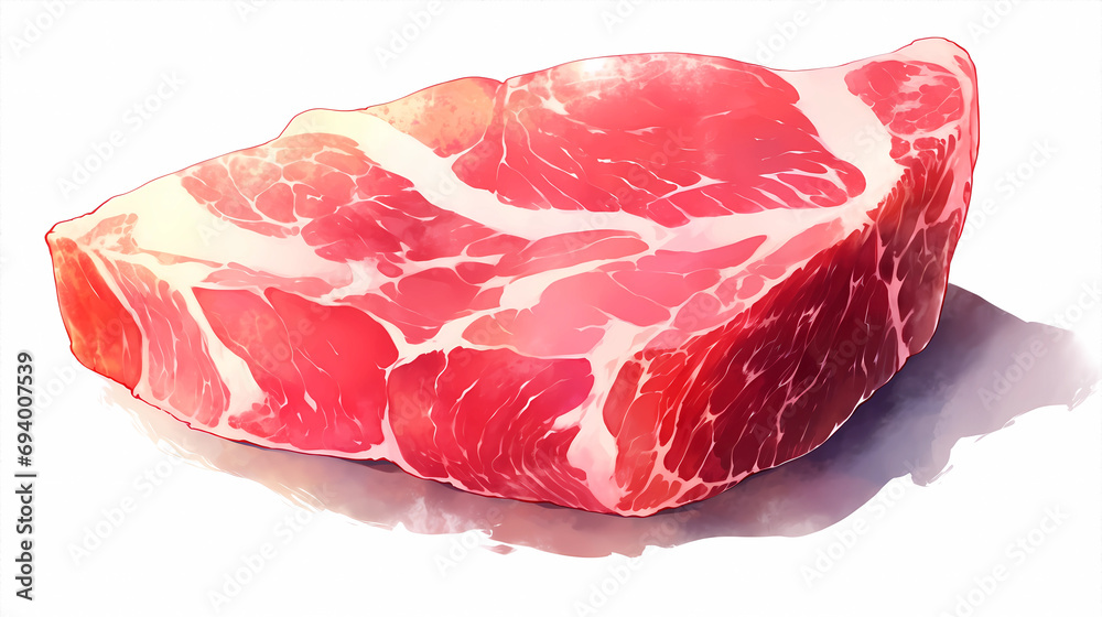 Hand drawn cartoon fresh beef cuts illustration Stock Illustration ...