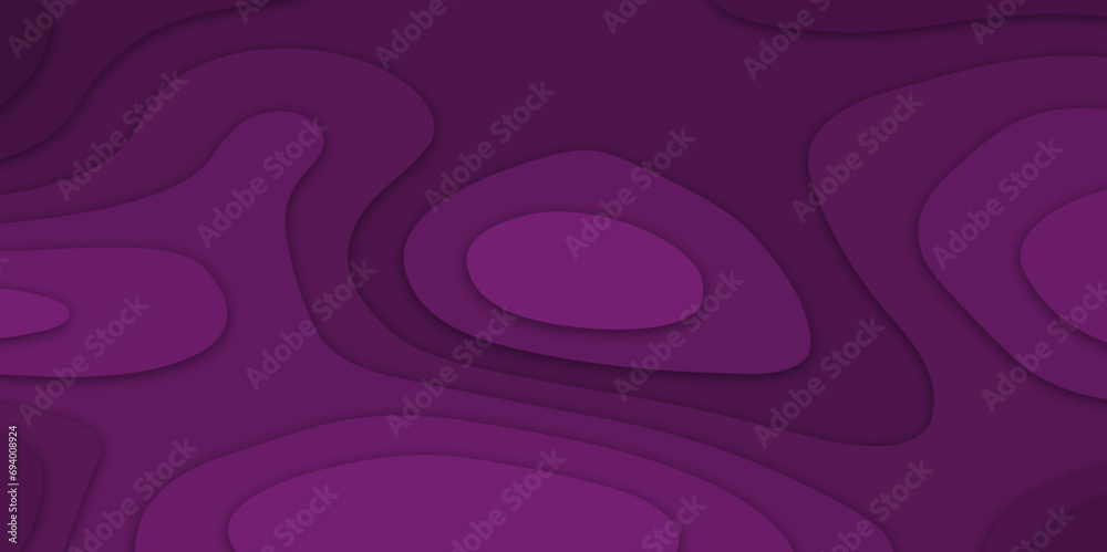 Abstract paper cut style background design. Geometric layered curve ...