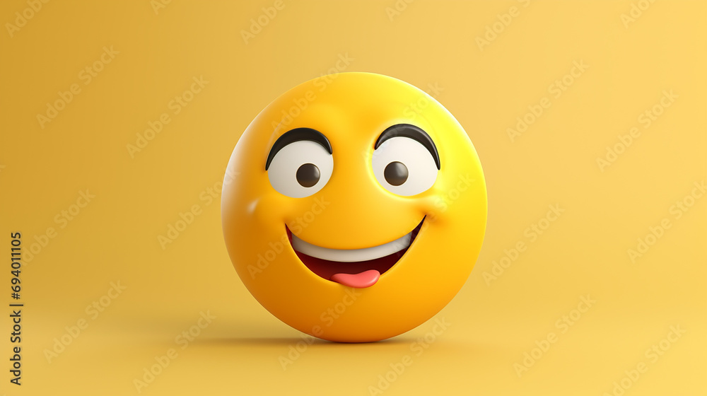 3d Winking emoji face slight smile winky emoticon sticking her tongue ...