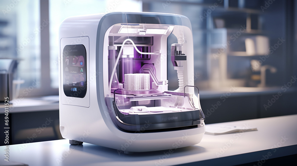 CAD CAM dental computer-aided machine. Digital modern dental laboratory ...