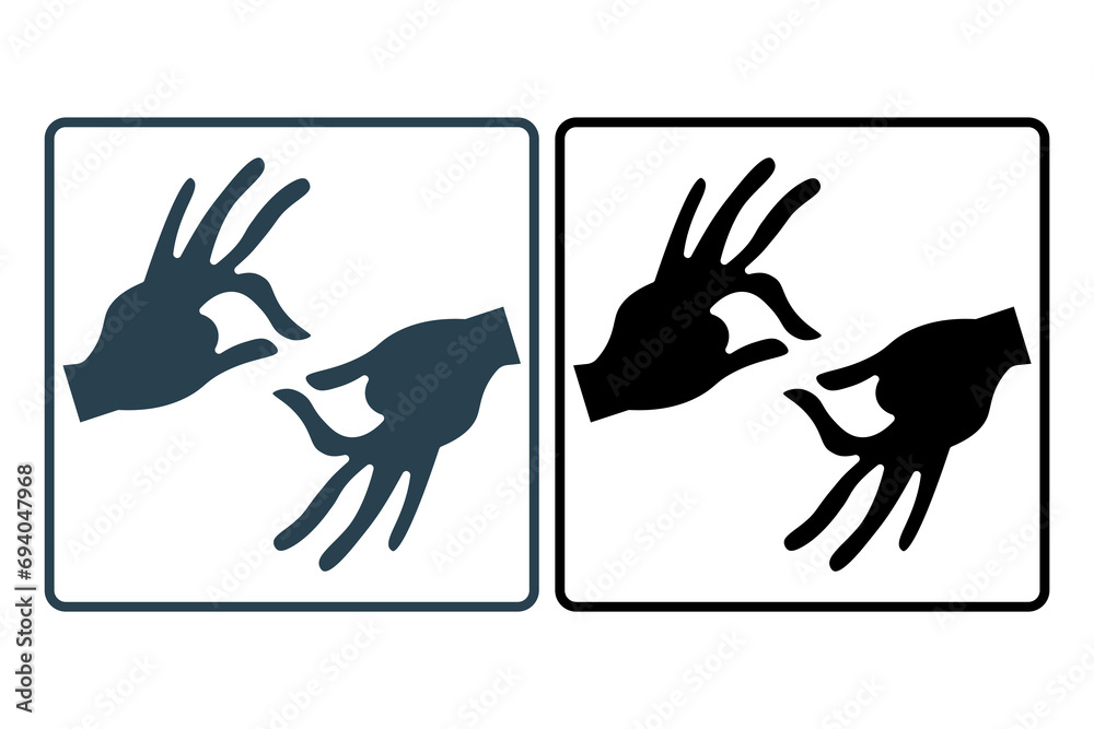 sign language icon. icon related to disability and disability symbol ...