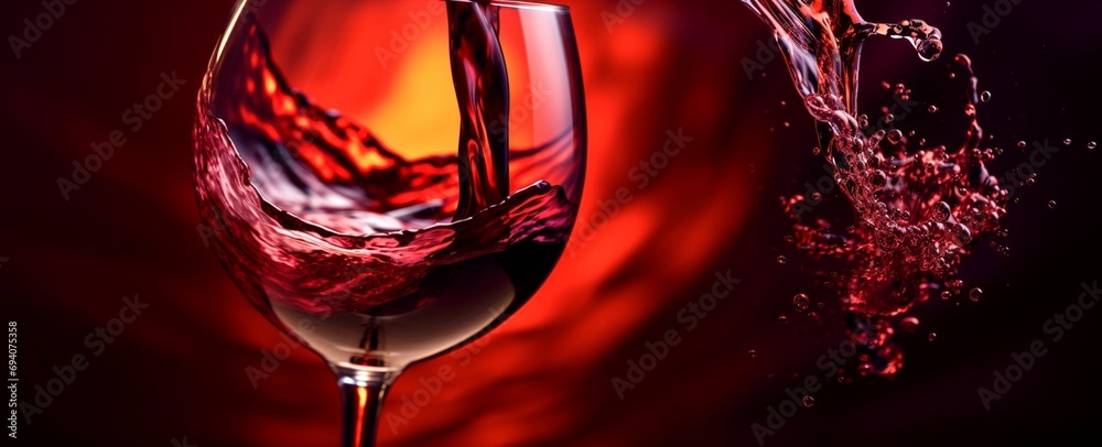 Crimson Dance: The Intense Red of the Wine Paints a Moment of Pure ...