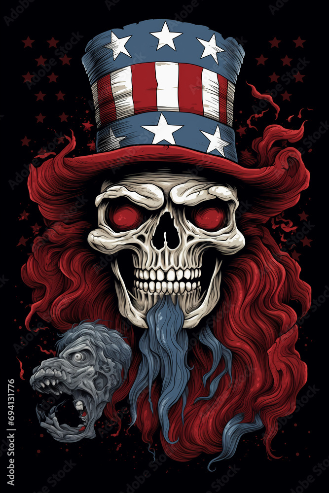 funny and scary USA design of a evil uncle sam Stock Illustration ...
