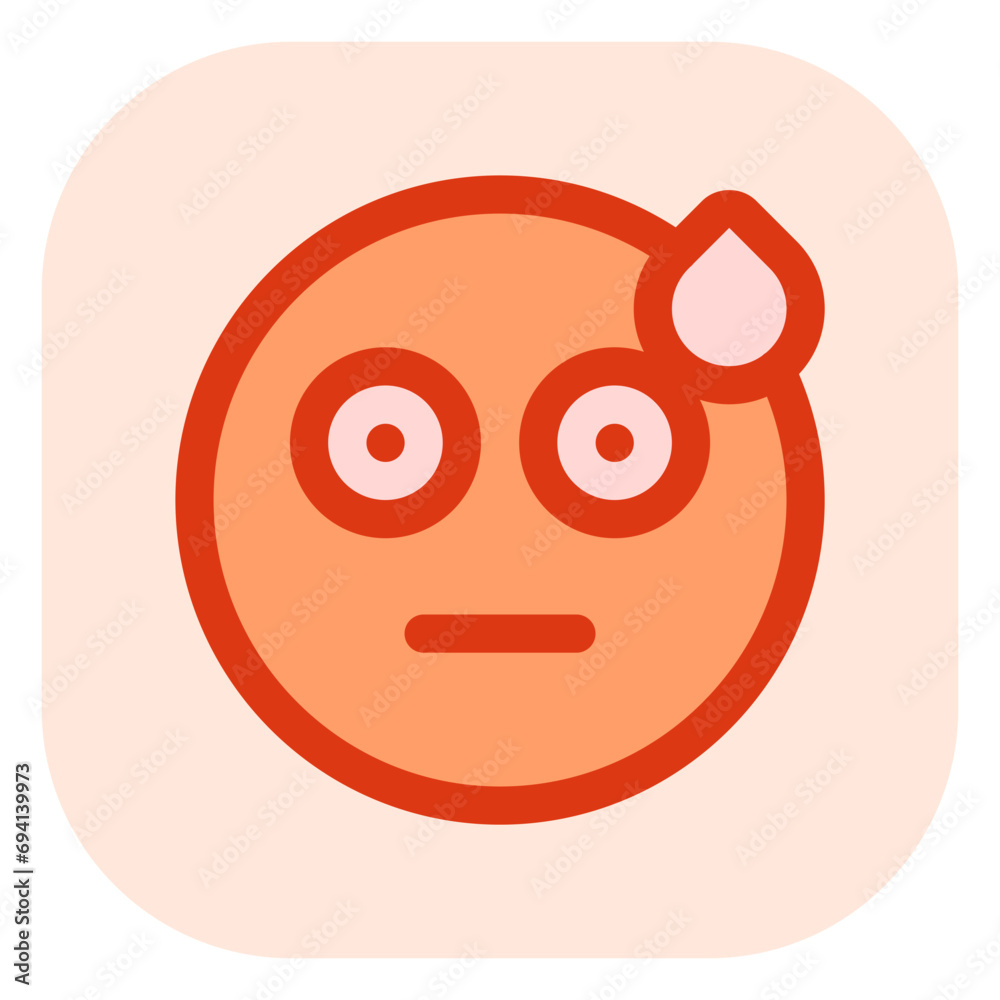 Editable confused, shocked, surprised emoticon vector icon. Part of a ...