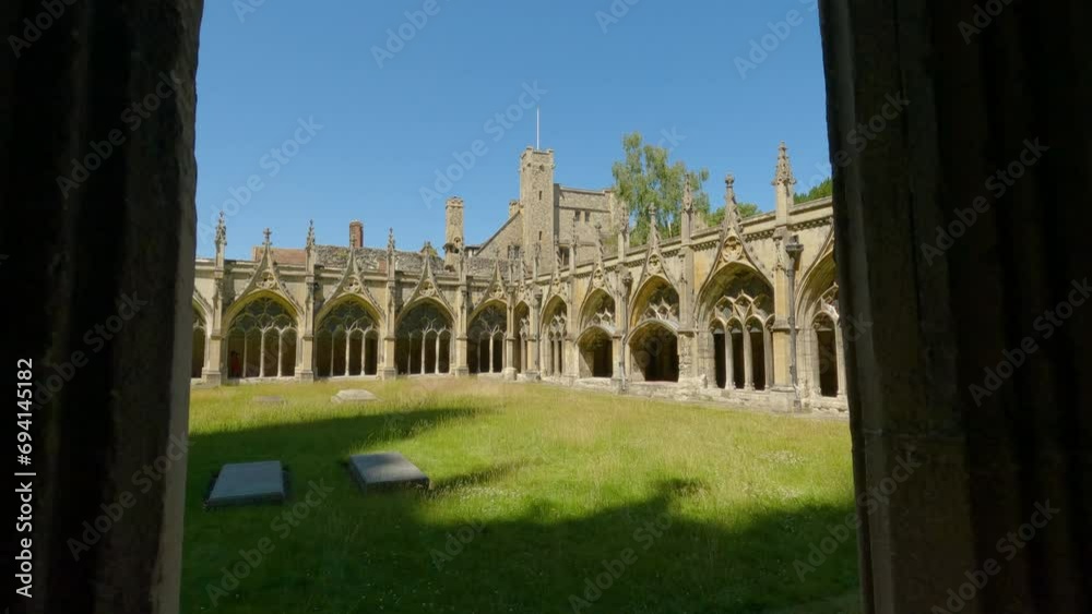 Grassy courtyard surrounded by a stunning colonnade at Canterbury ...