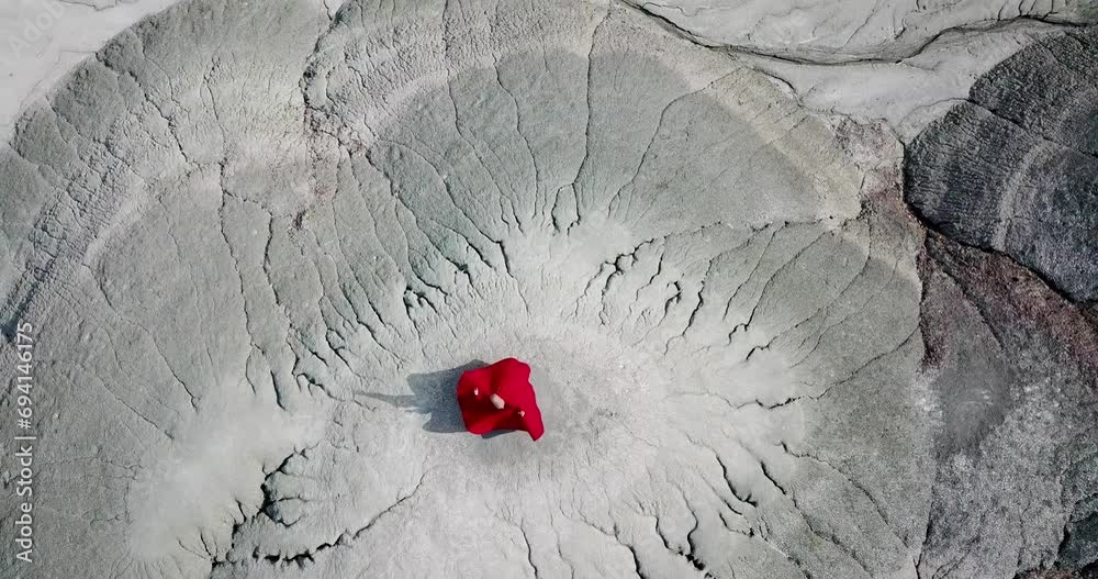Semazen (dervish) is dancing in the traditional red dress. Whirling ...