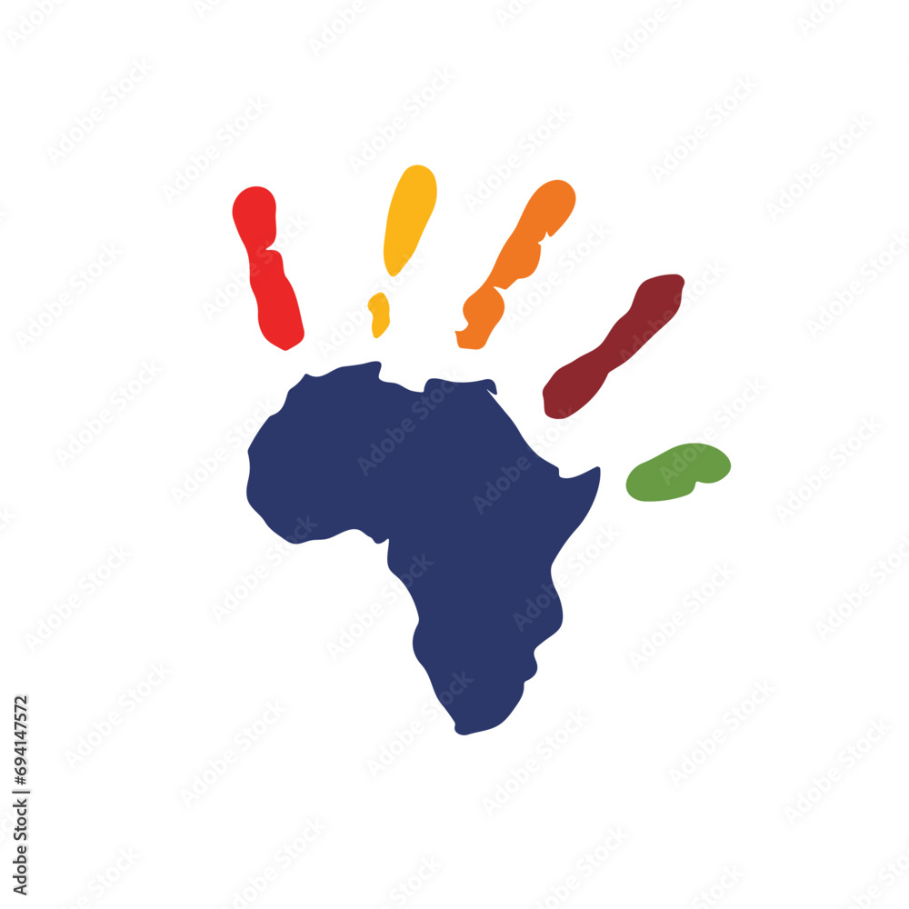 African continent map logo icon design. A logo and icon of a map of ...