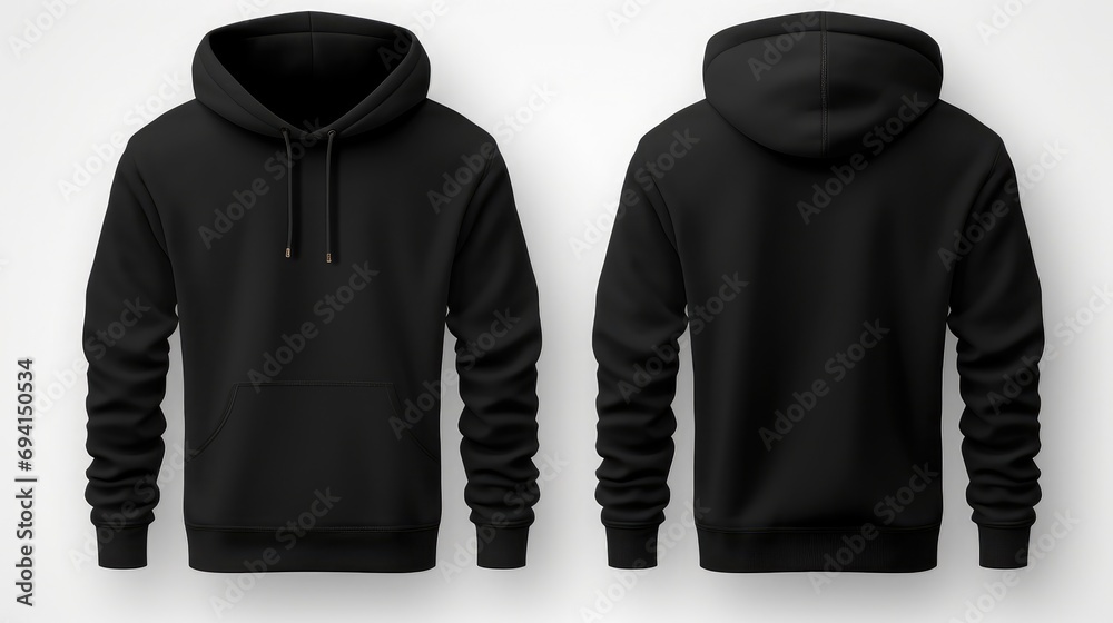 Hooded sweatshirt set features a black front and back hood over a ...