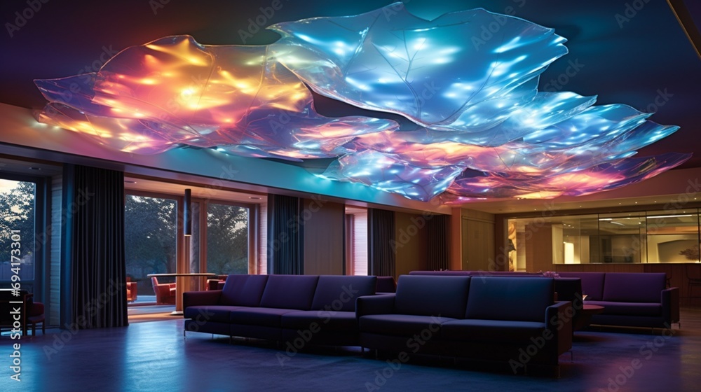 Dynamic LED ceiling installation inspired by the aurora borealis ...