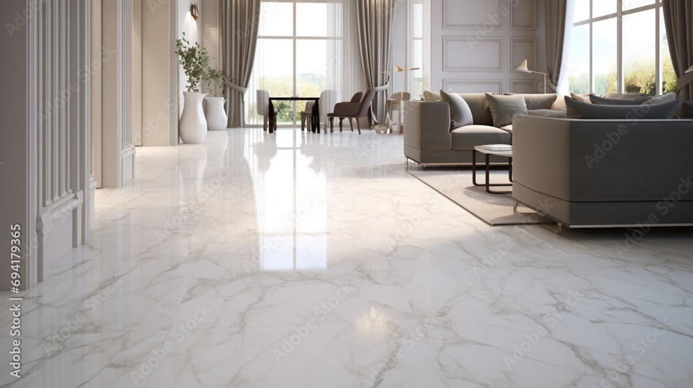 Marble-look Vinyl Tile Flooring, replicating the elegance of marble ...
