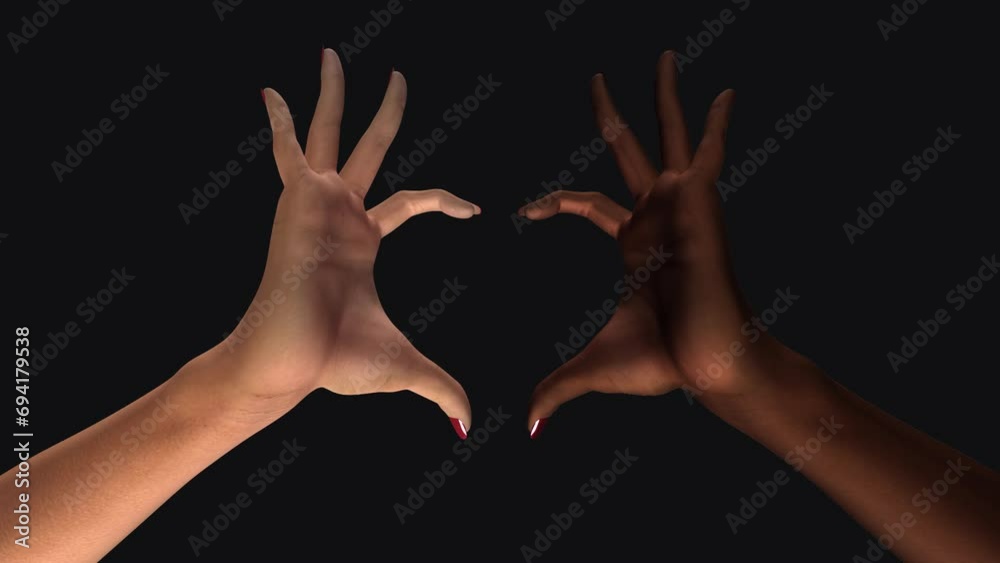 Heart Sign - Female Hand Gesture - Dark and Light Skin - II - Front ...