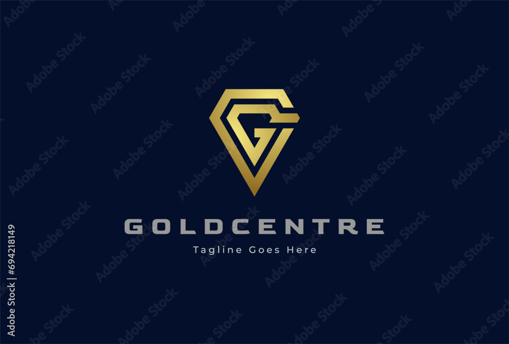 Initial GC or CG diamond Logo design. letter GC with diamond ...