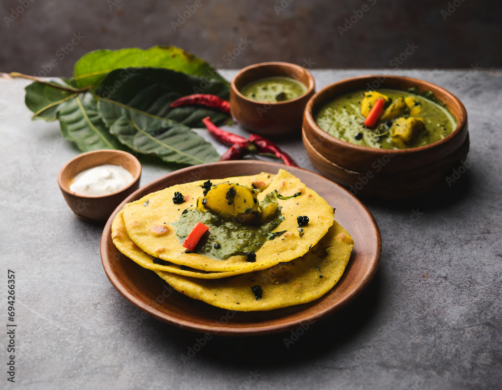 makki di roti with sarson ka saag, popular punjabi main course recipe ...