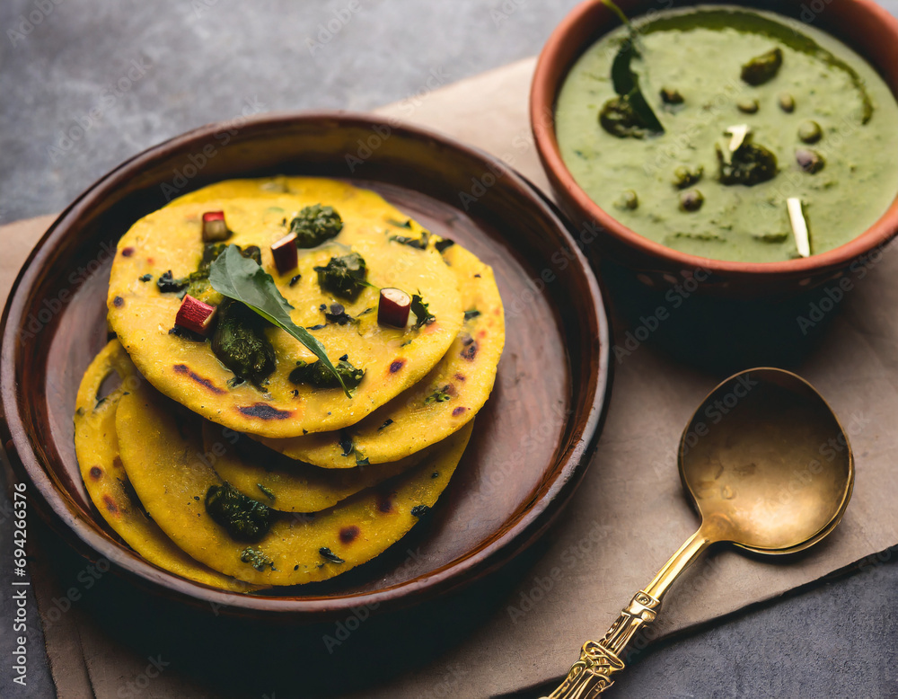 makki di roti with sarson ka saag, popular punjabi main course recipe ...