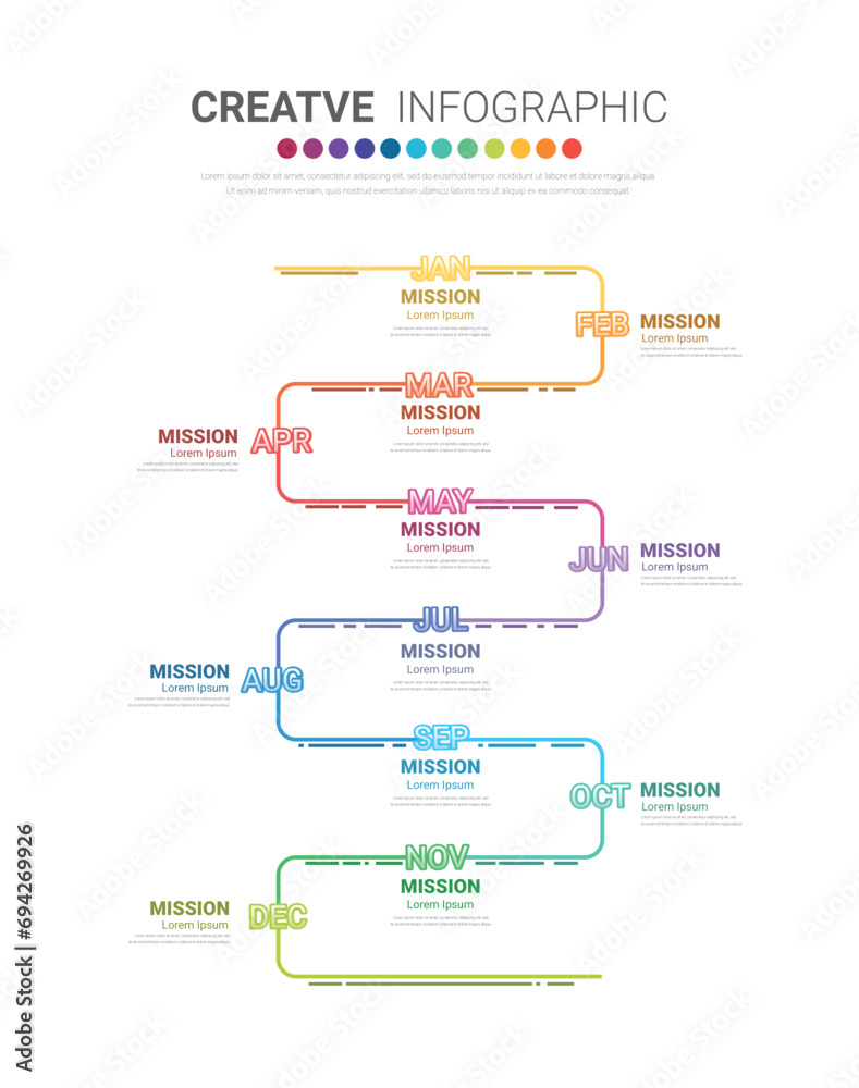Template presentation, calendar presentation 12 months, Infographic ...