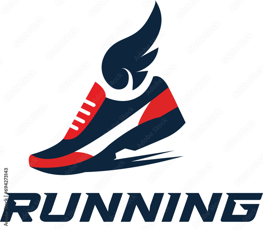 Run sport club logo template, running shoe logo, wings logo, Running ...