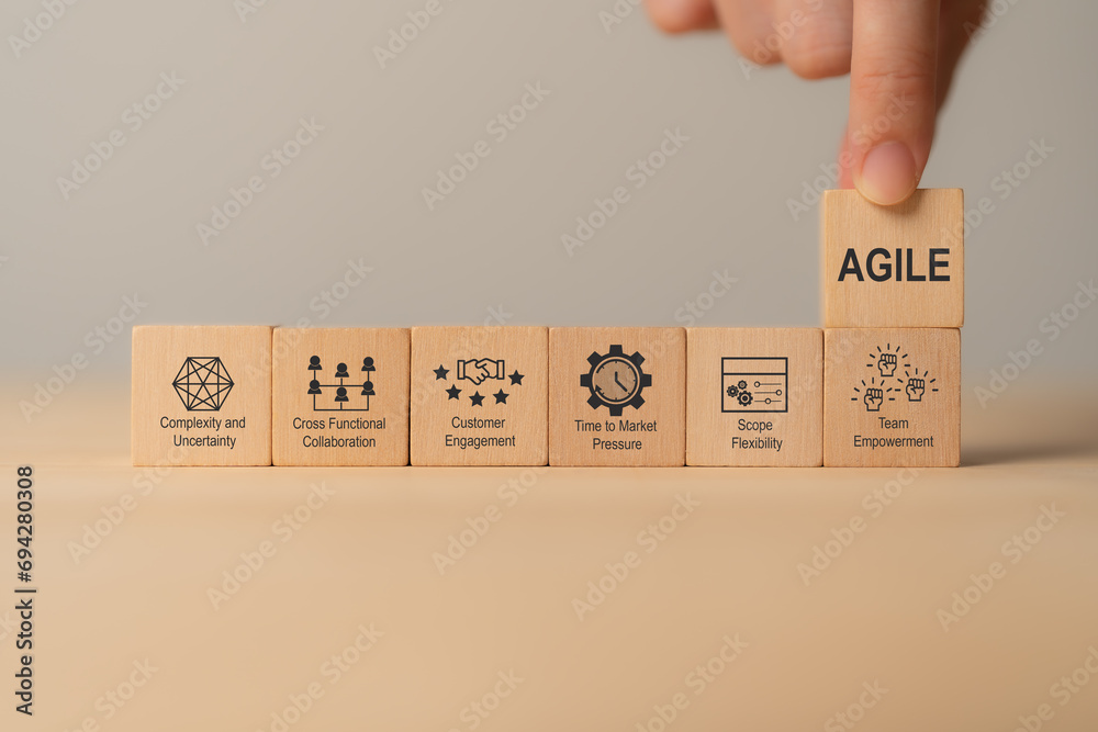 Agile project implementation concept. Development and lean management ...
