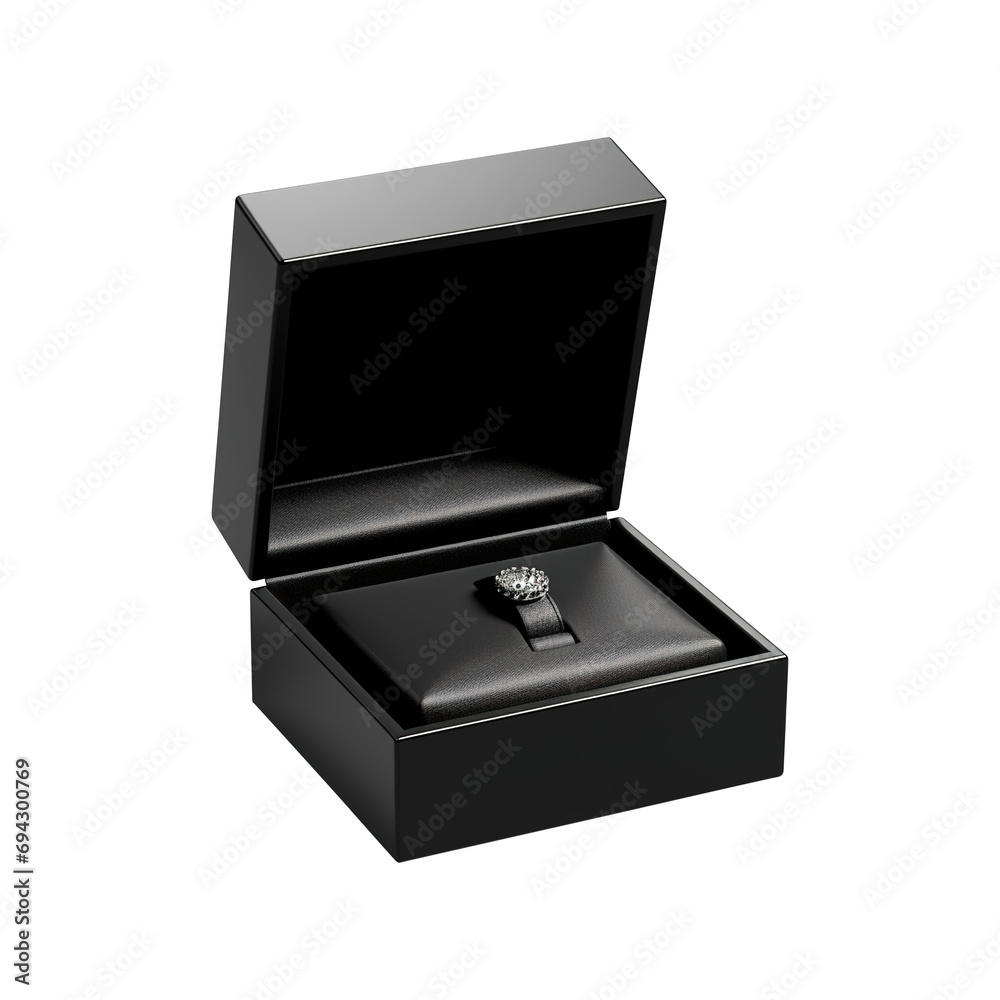 diamond gold ring box isolated on transparent background Remove png ...