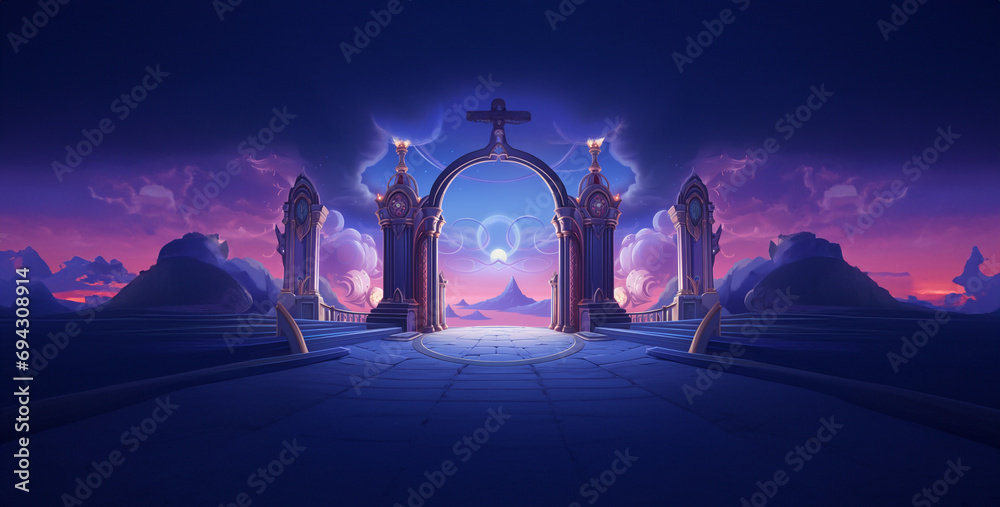 sunrise in the mountains, castle background on mountain, castle on ...