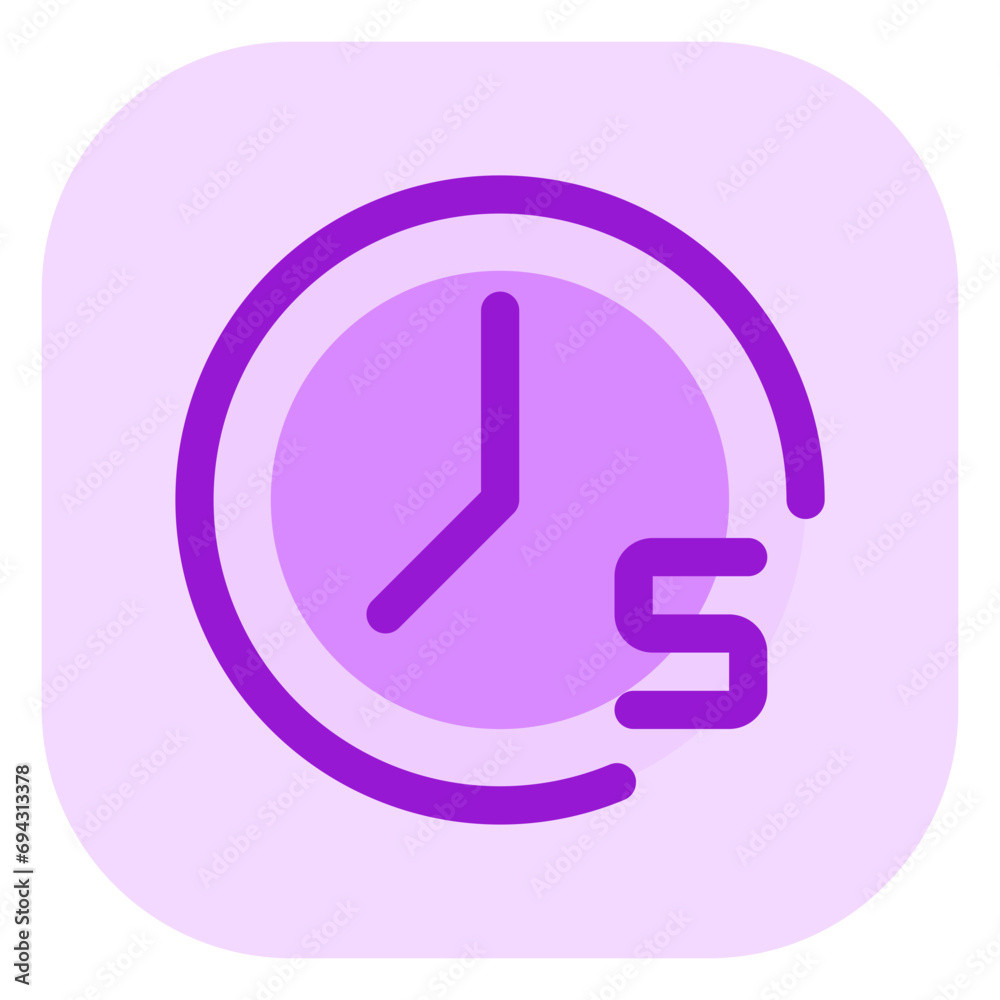 Editable countdown timer 5 seconds vector icon. Part of a big icon set ...
