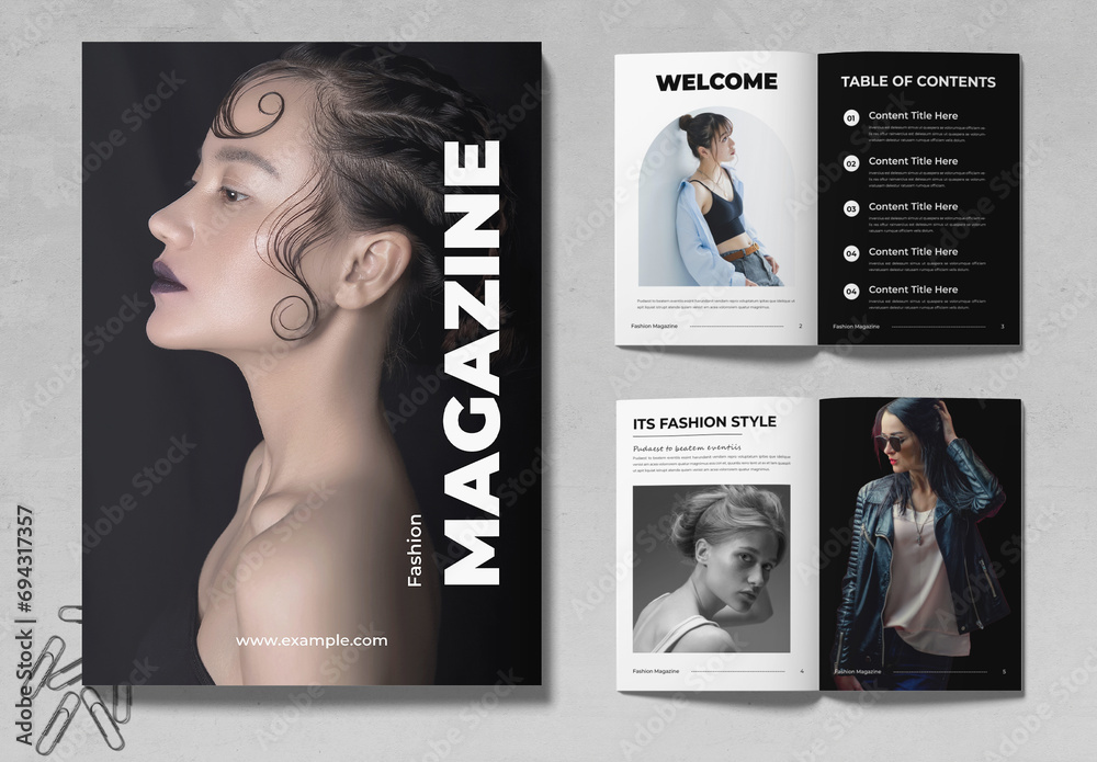 Modern Fashion Magazine Layout Stock Template | Adobe Stock