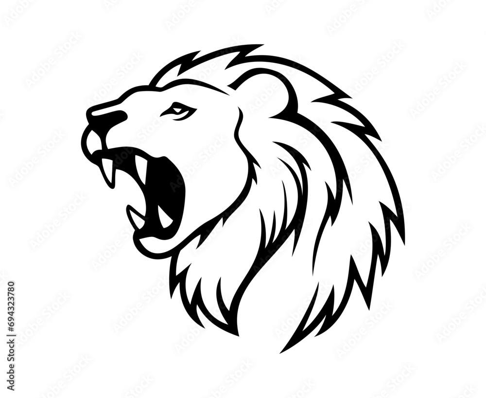 Lion icon vector illustration. Animal world. Isolated flat style ...