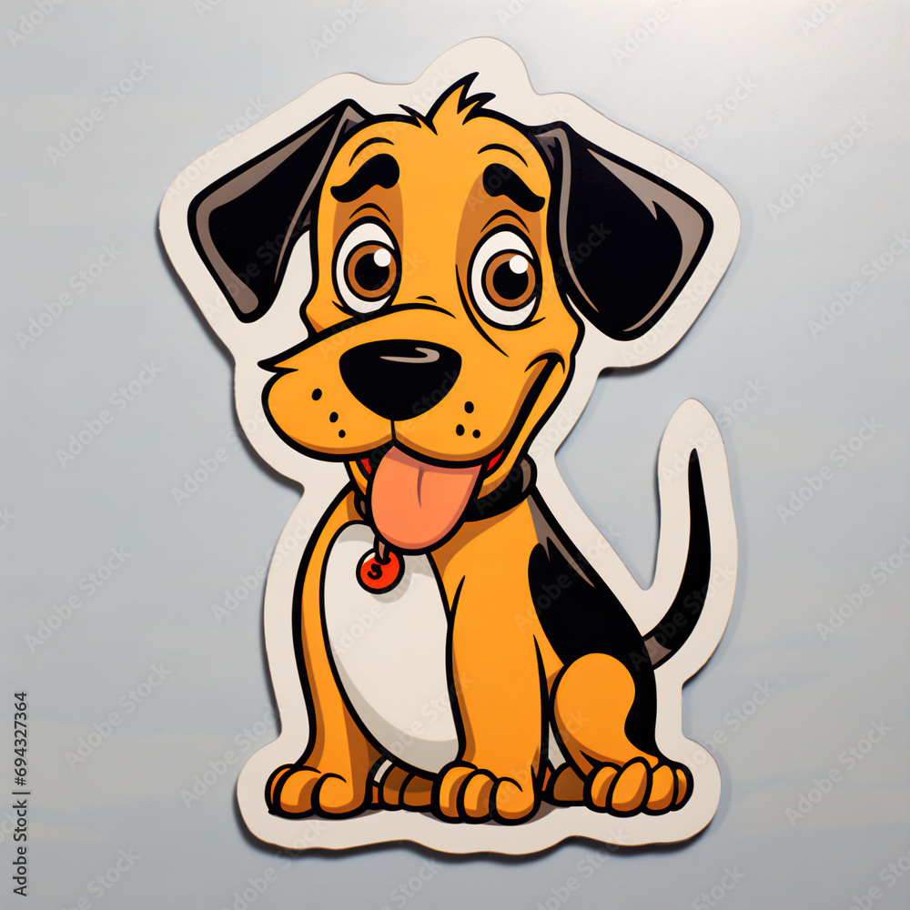 Vintage 1960s American Cartoon Style Sticker with Bold Colors and ...