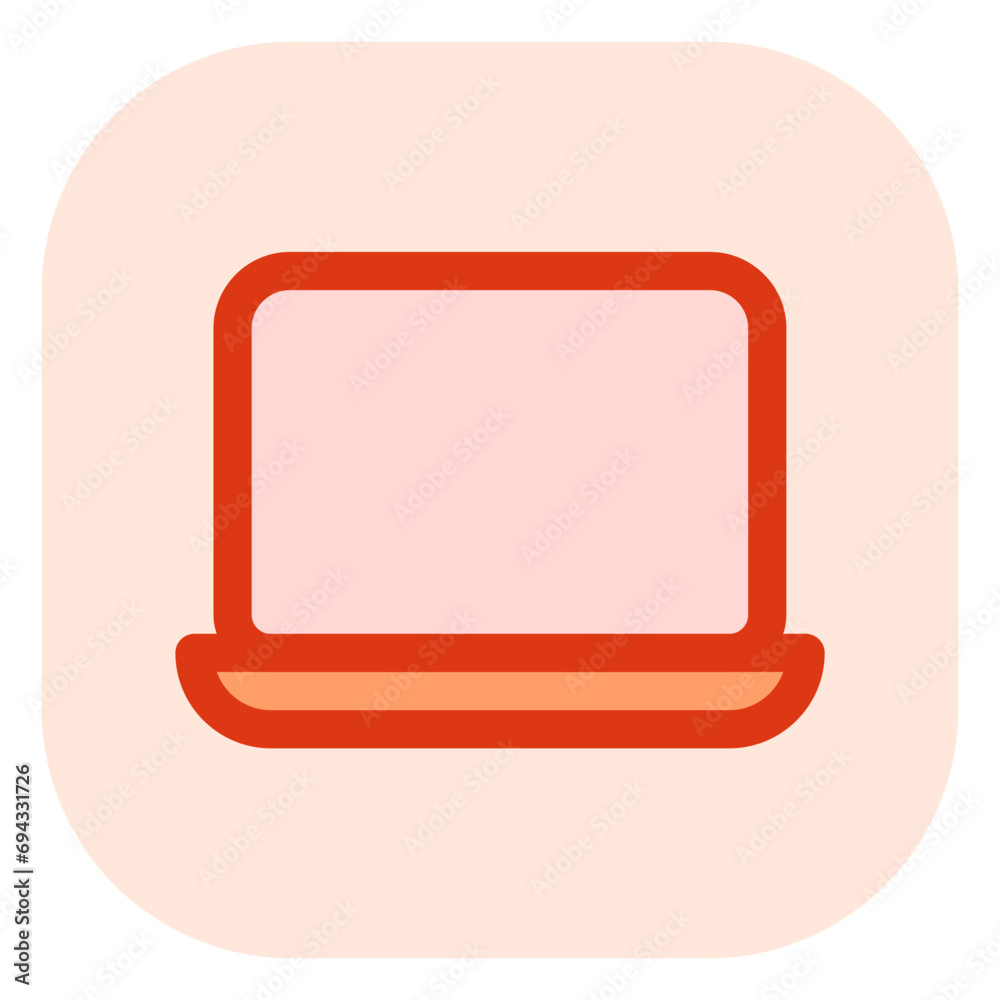 Editable vector blank laptop computer screen icon. Part of a big icon ...