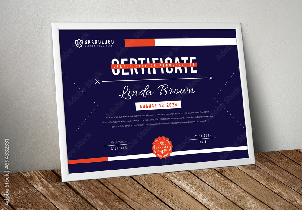 Clean Certificate Template Stock Template | Adobe Stock