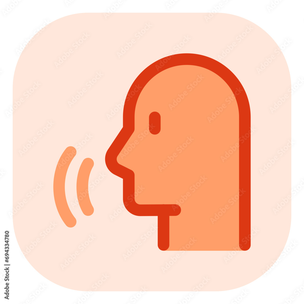 Vector person speaking, speech recognition, voice activation icon ...