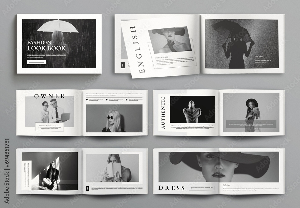Fashion Lookbook Magazine Layout Landscape Stock Template | Adobe Stock